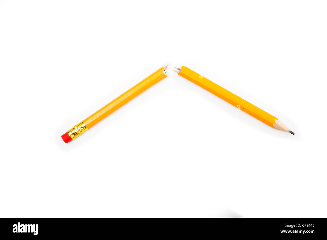 broken pencil on a white background Stock Photo - Alamy