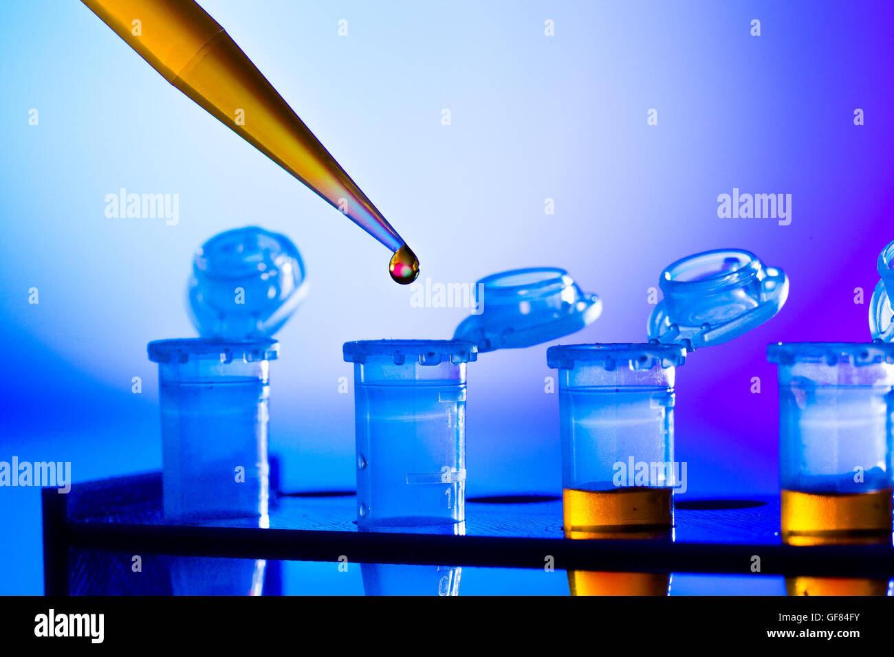 reprogenetics research in the laboratory, test tubes and pipette Stock ...