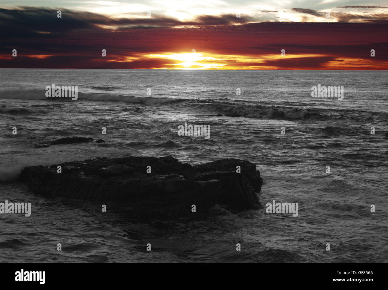 Sunset at La Jolla Beach Stock Photo - Alamy