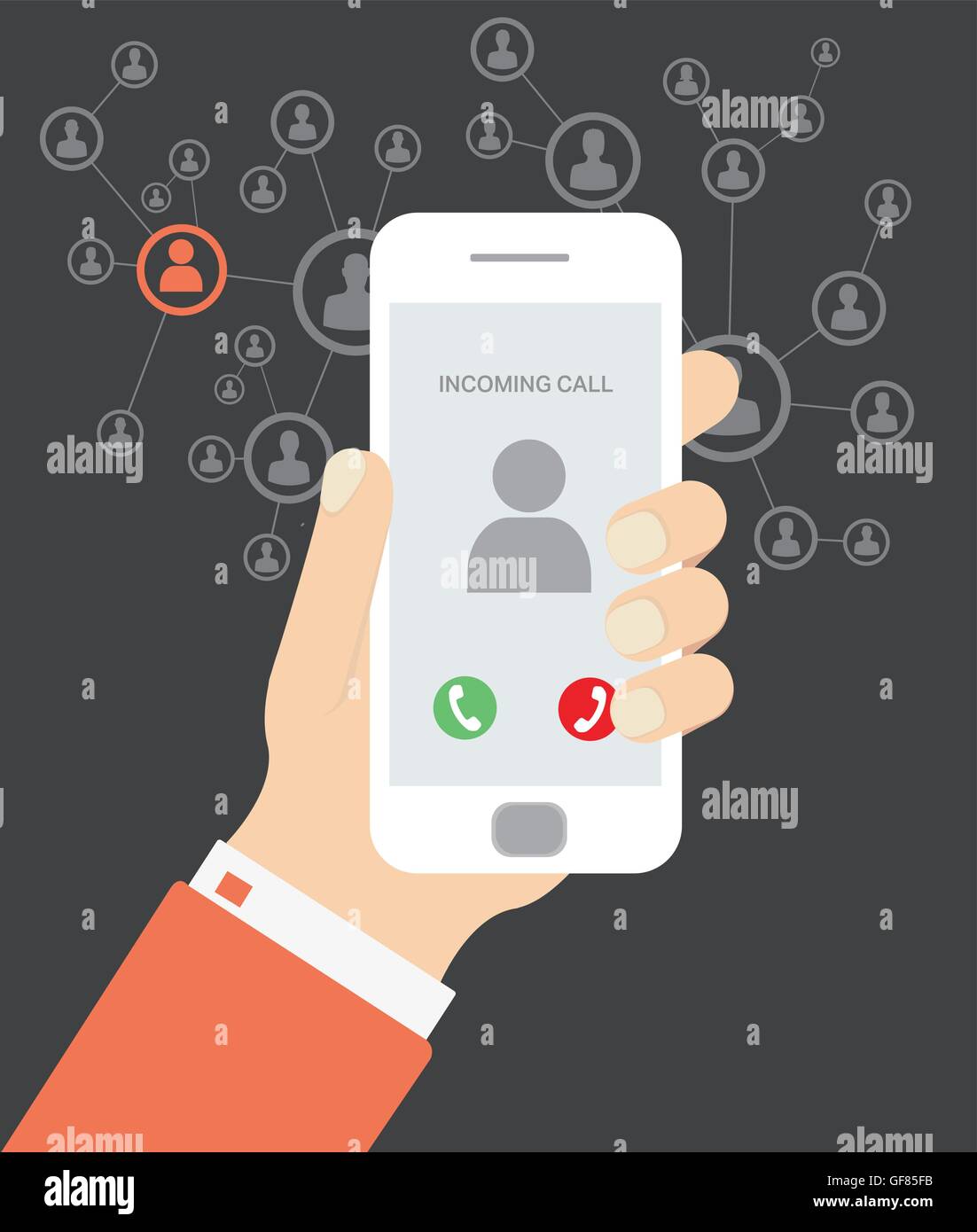 incoming call from network people grey background Stock Vector Image ...