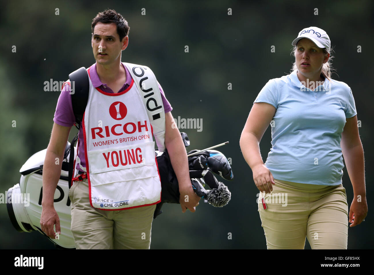 England's Liz Young who is competing whilst seven months pregnant ...