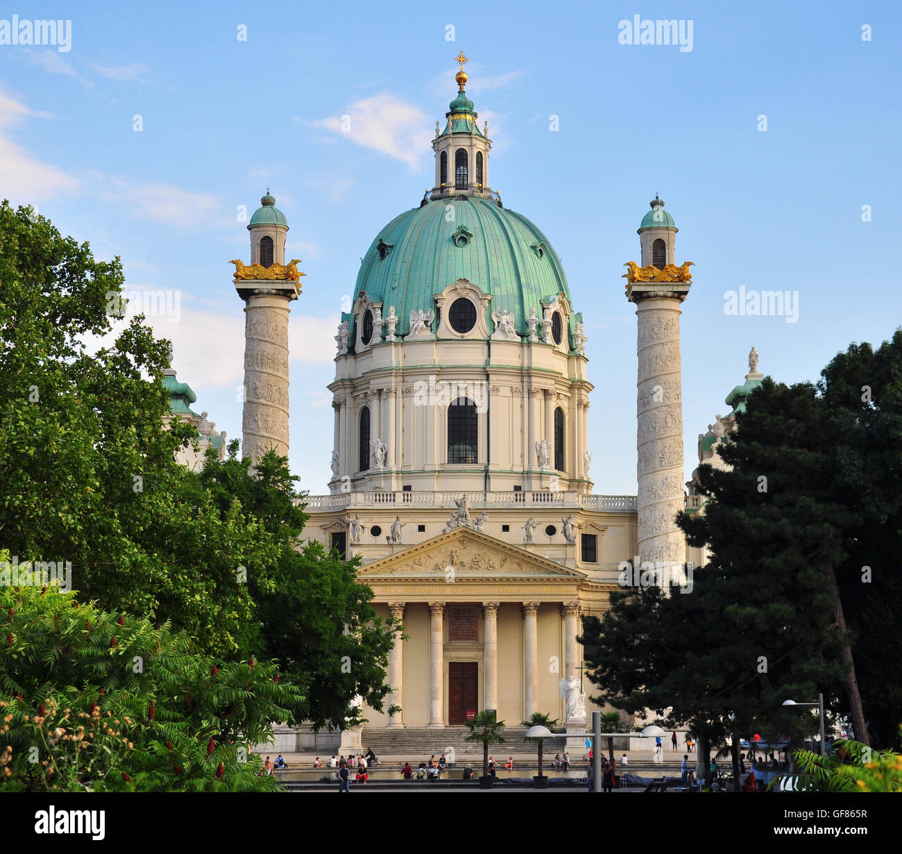Karlskirche and trees, Karlsplatz, Vienna Stock Photo - Alamy