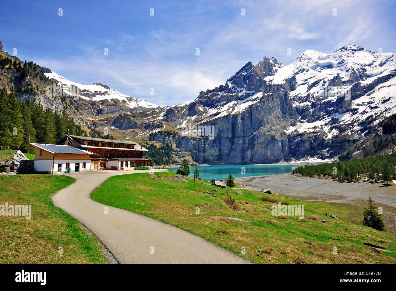 Alpine lake Oeschinensee in Switzerland Stock Photo - Alamy