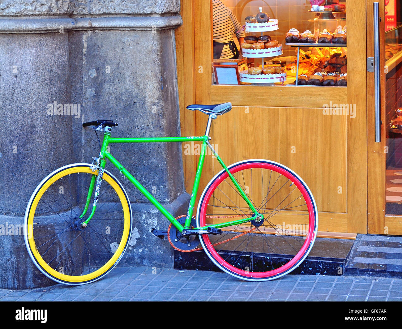 Colorful bike in the street Stock Photo - Alamy