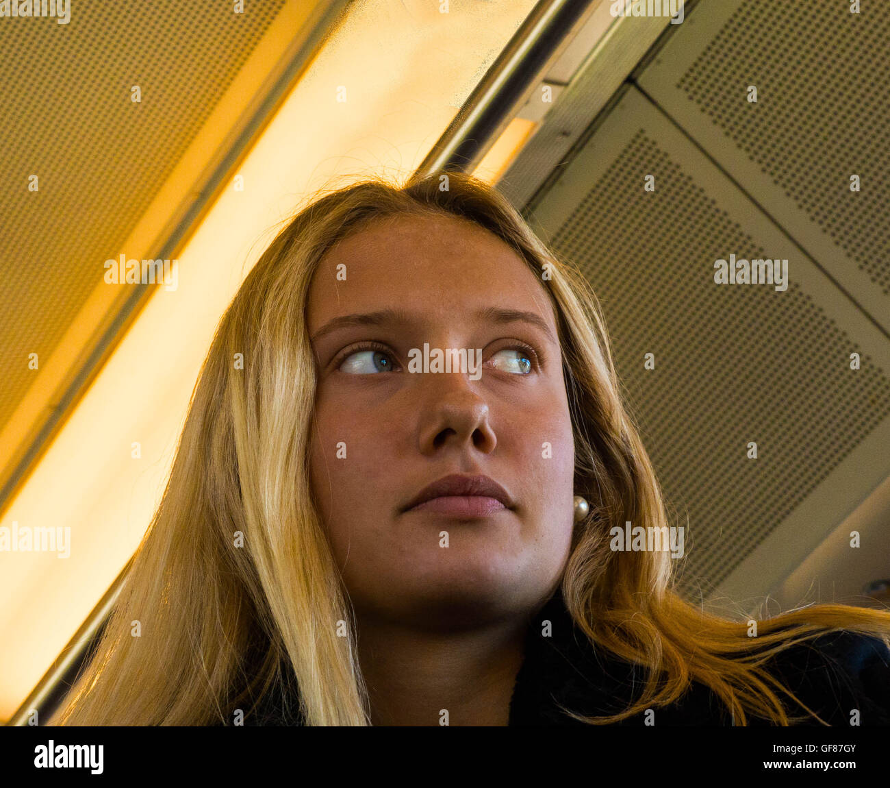 Blonde young woman portrait Copenhagen,Denmark Stock Photo - Alamy