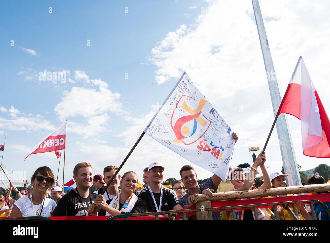 Krakow, Poland. 29th July, 2016. Polish pilgrims at Blonia park for The ...