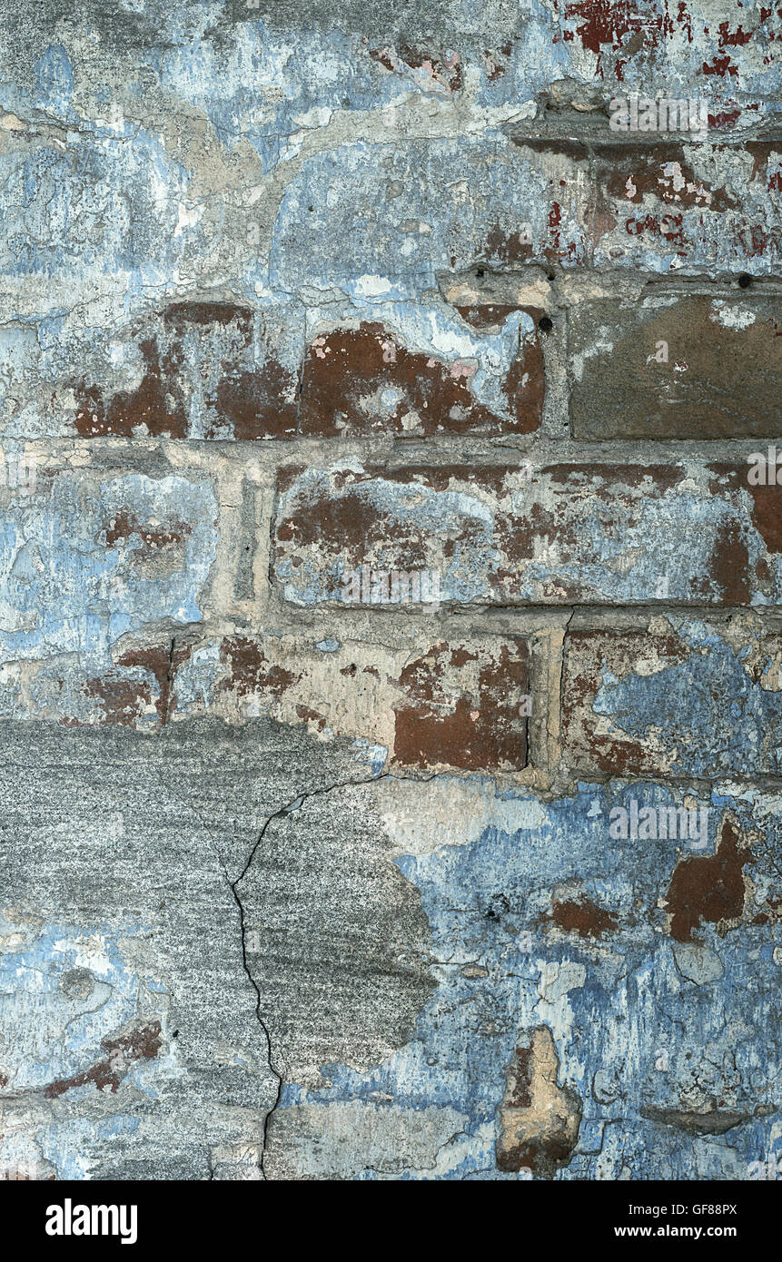 Old brick wall covered with color plaster Stock Photo - Alamy