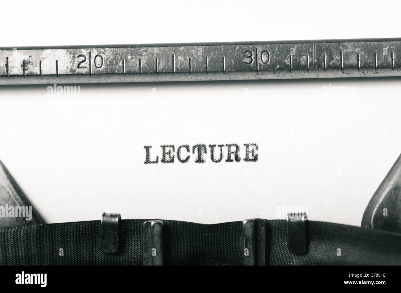 word lecture typed on old typewriter Stock Photo - Alamy