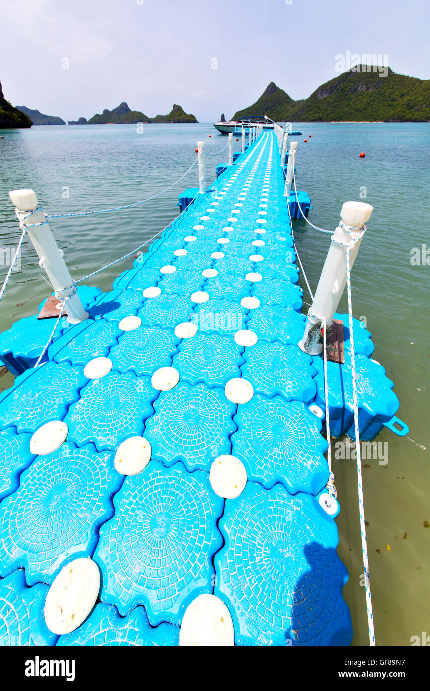 boat coastline of a green lagoon and tree south china sea thailand kho ...