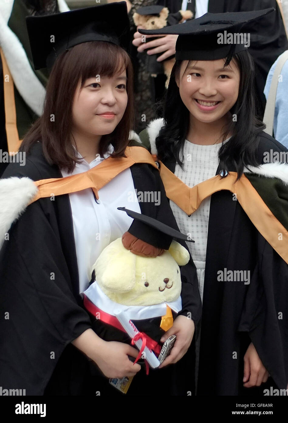Students celebrate after receiving their degrees at Sheffield ...
