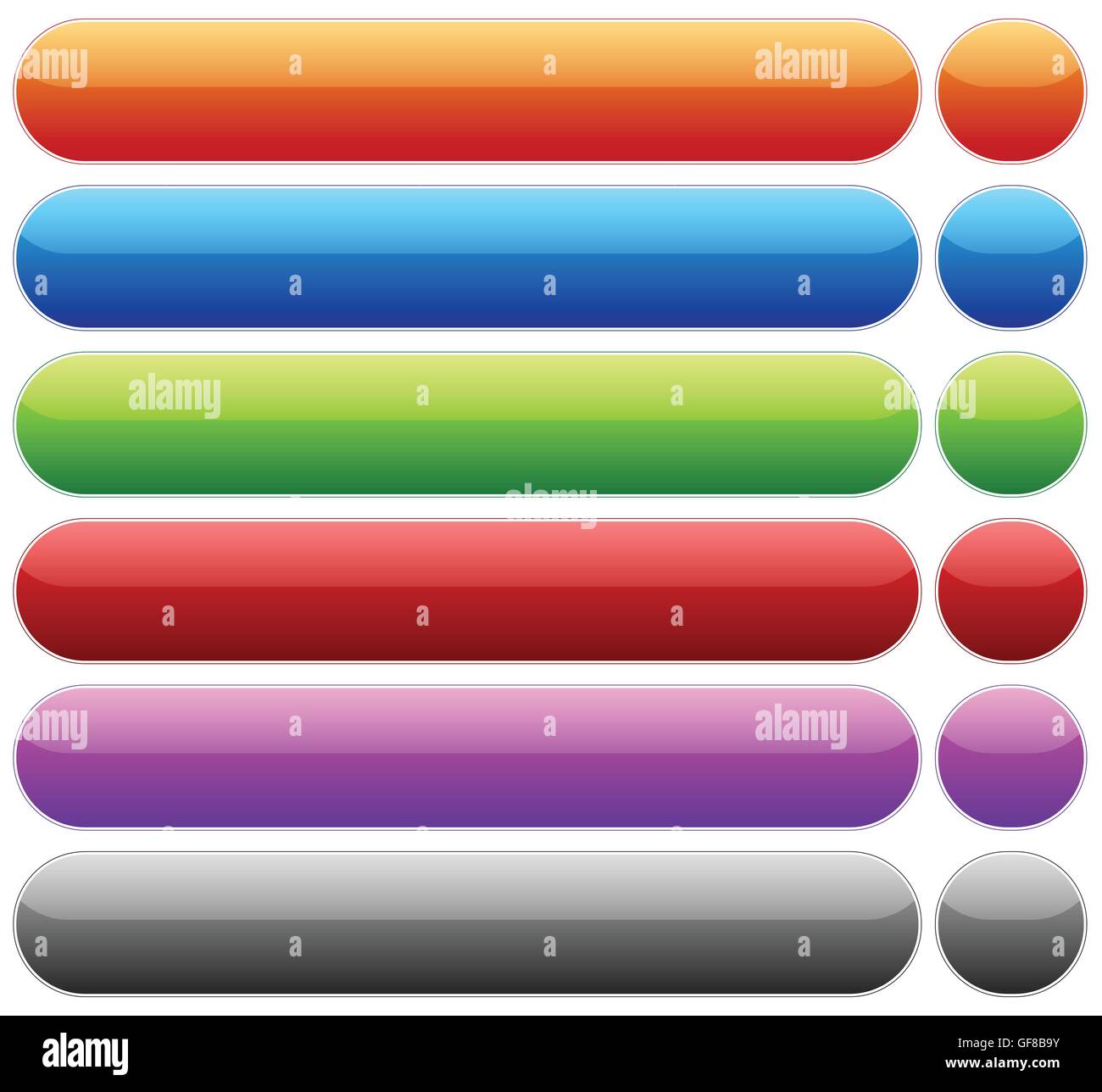 Set of buttons or banners with rounded corners Stock Vector Image & Art ...