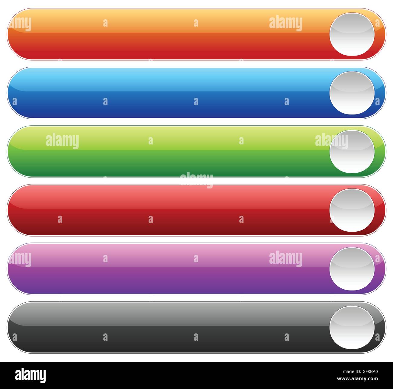 Set of buttons or banners with rounded corners Stock Vector Image & Art ...