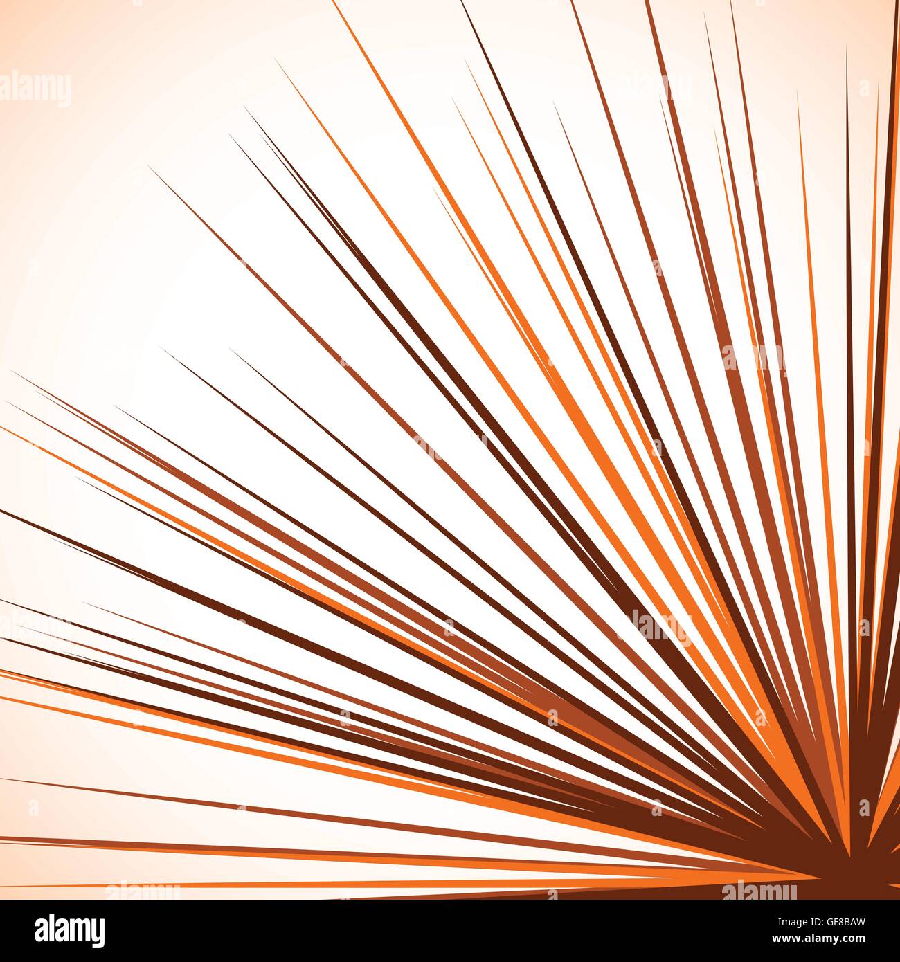 Abstract edgy graphic with radial lines spreading from corner. sharp burst element with ...