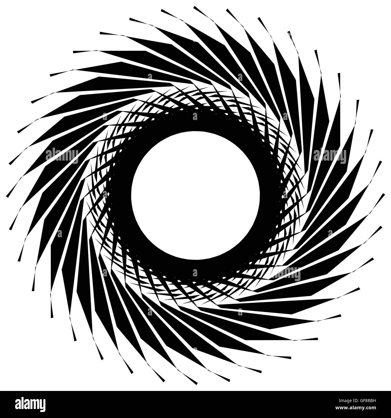 Circular radial geometric element isolated on white background Stock ...