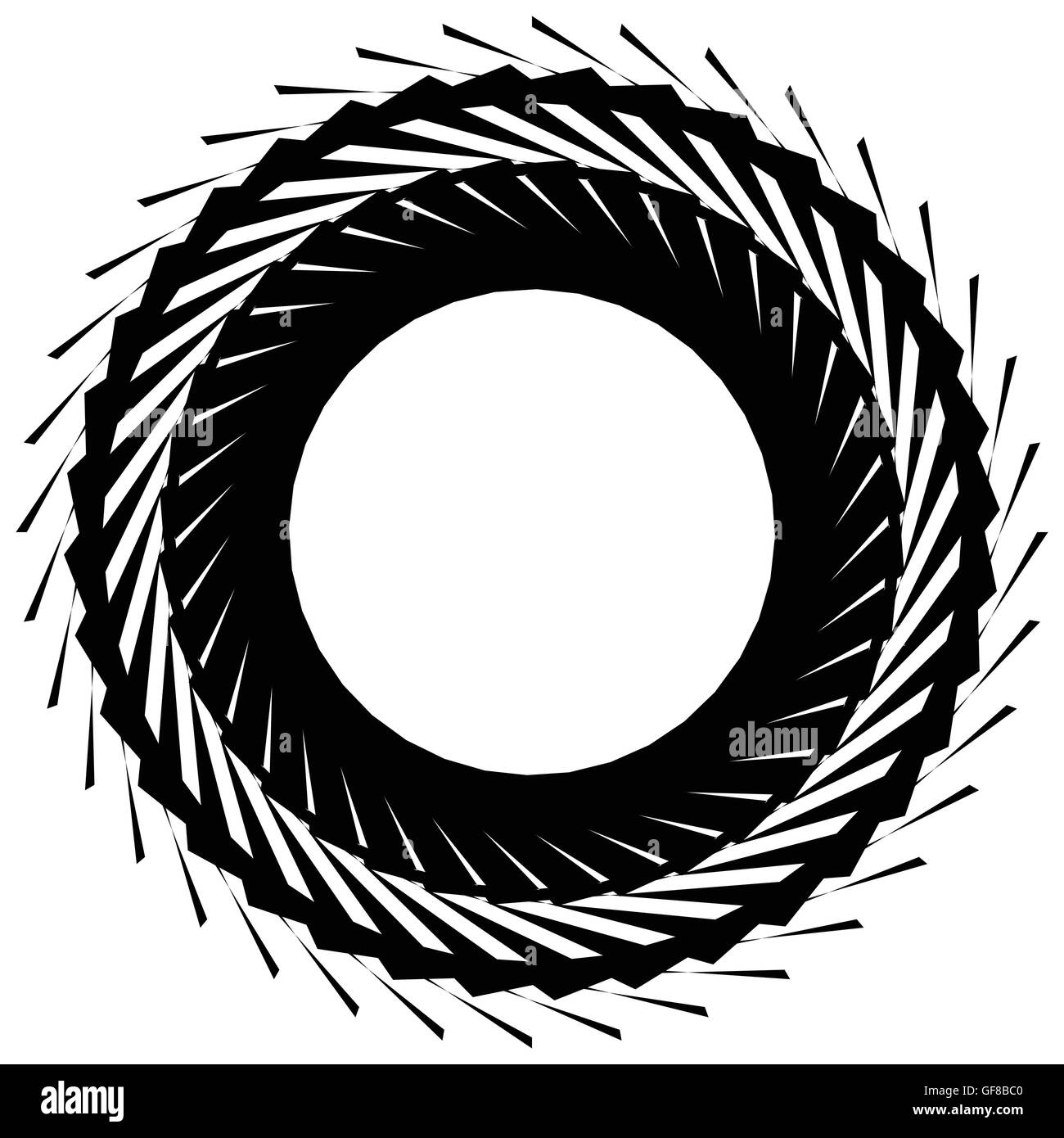 Circular radial geometric element isolated on white background Stock ...