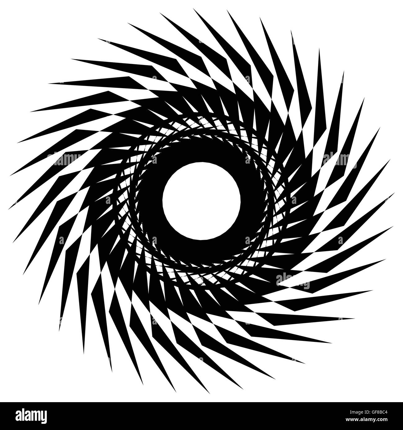 Circular radial geometric element isolated on white background Stock ...