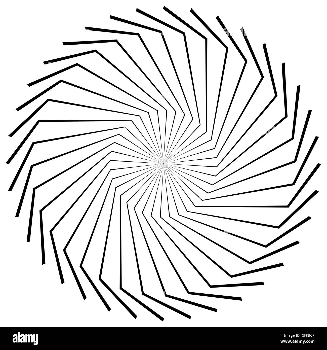 Circular radial geometric element isolated on white background Stock ...