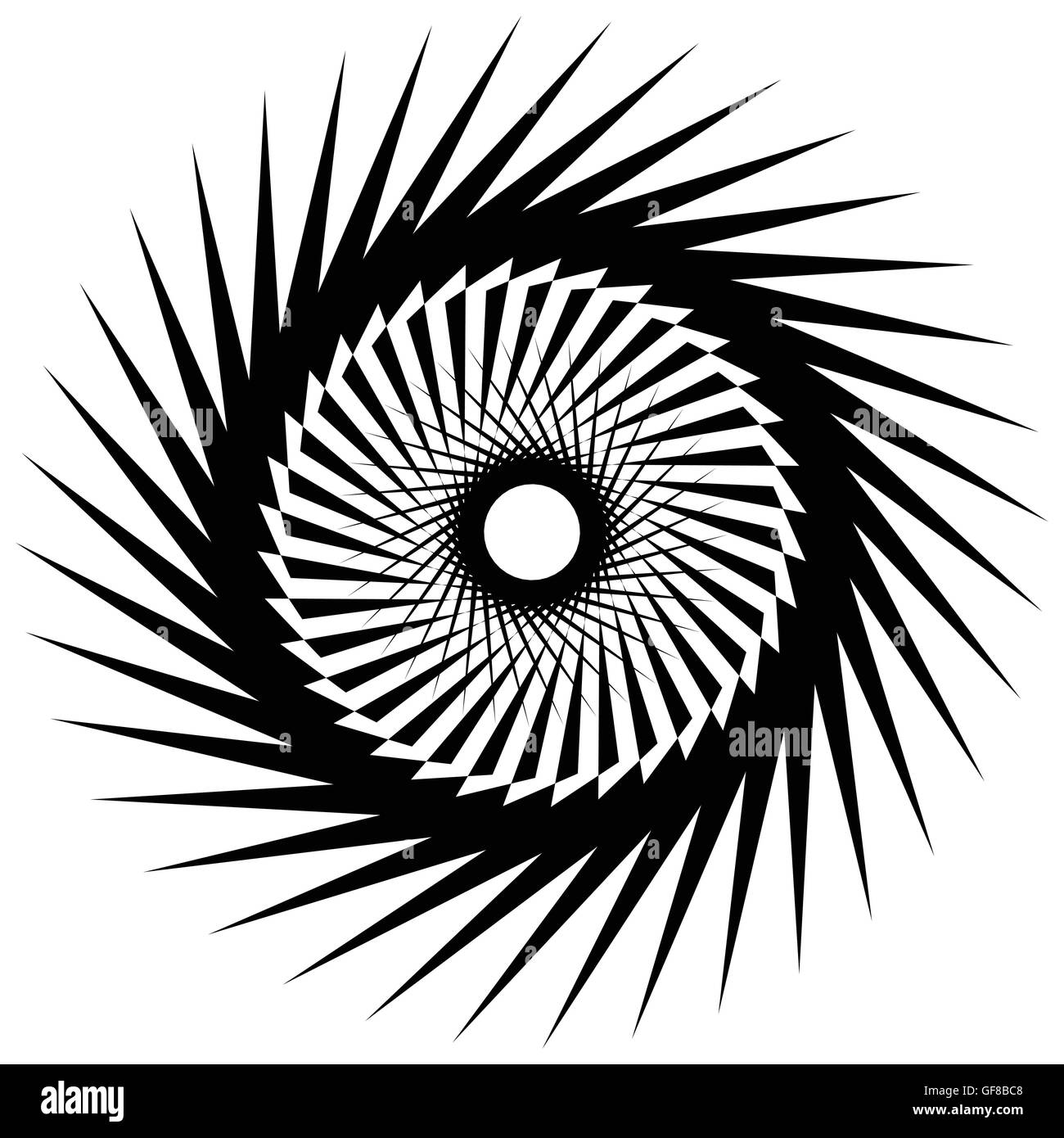 Circular radial geometric element isolated on white background Stock ...