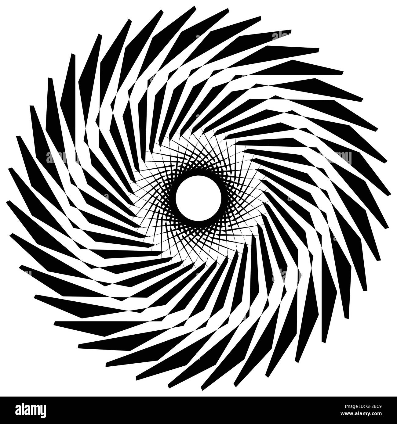 Circular radial geometric element isolated on white background Stock ...