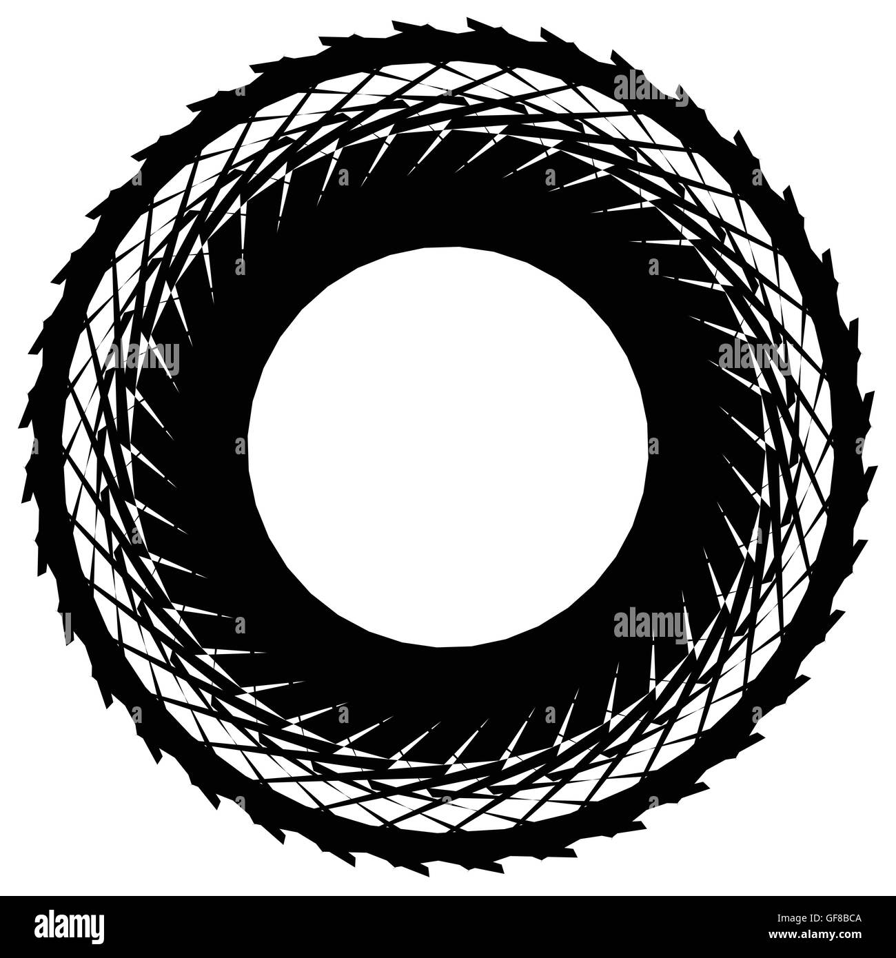 Circular radial geometric element isolated on white background Stock ...