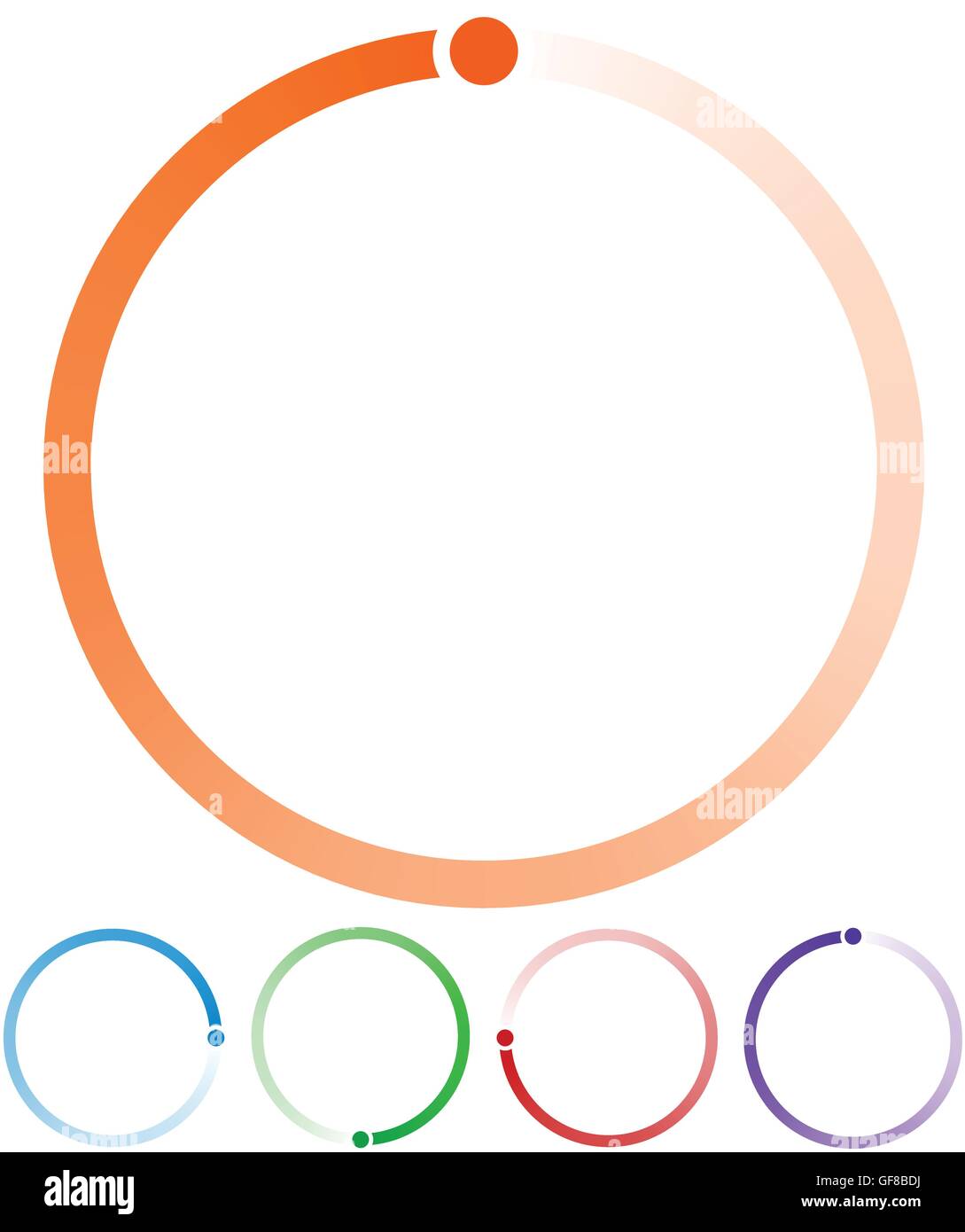 Circular preloaders, step, progress indicators set at 4 stages Stock ...