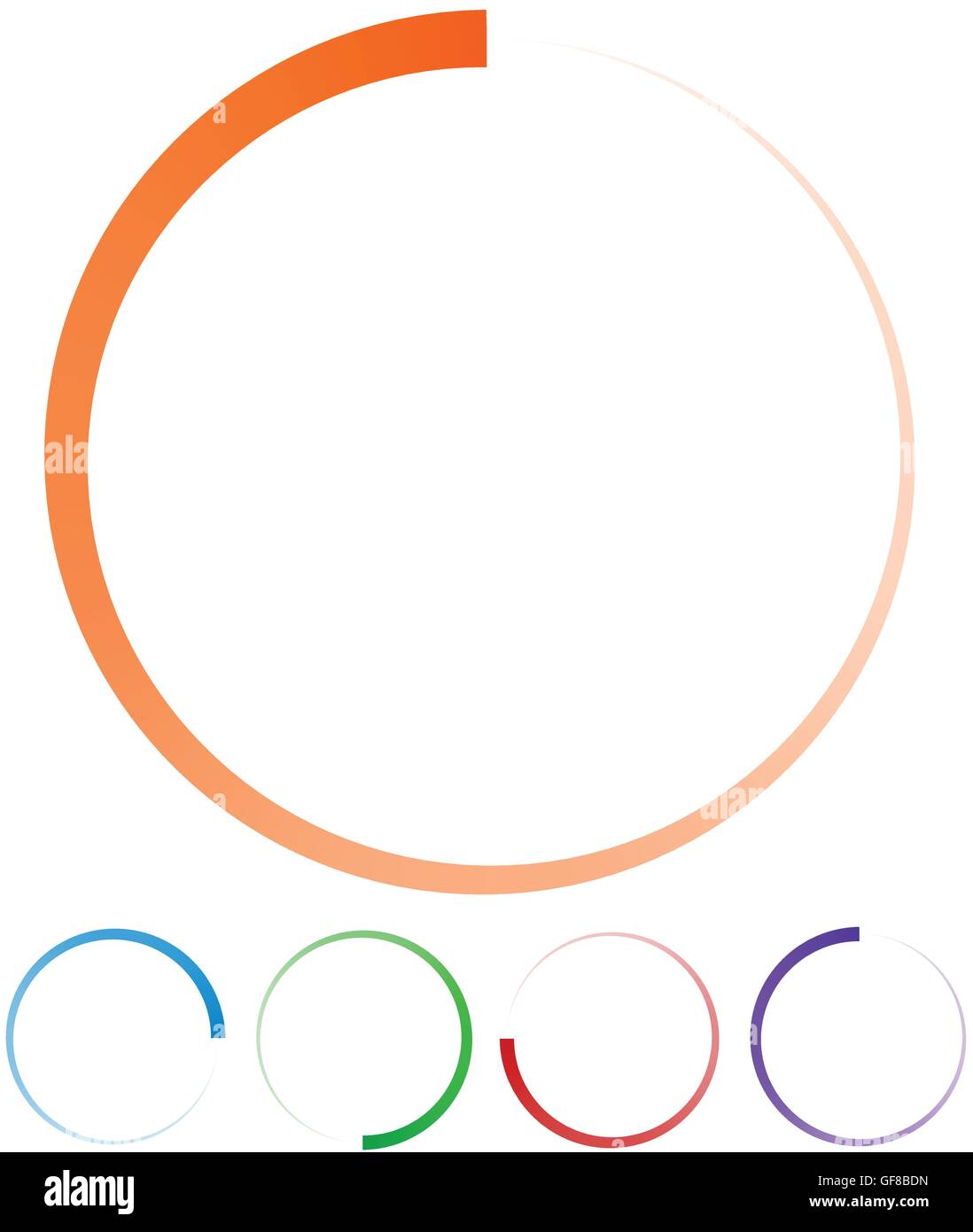 Circular preloaders, step, progress indicators set at 4 stages Stock ...
