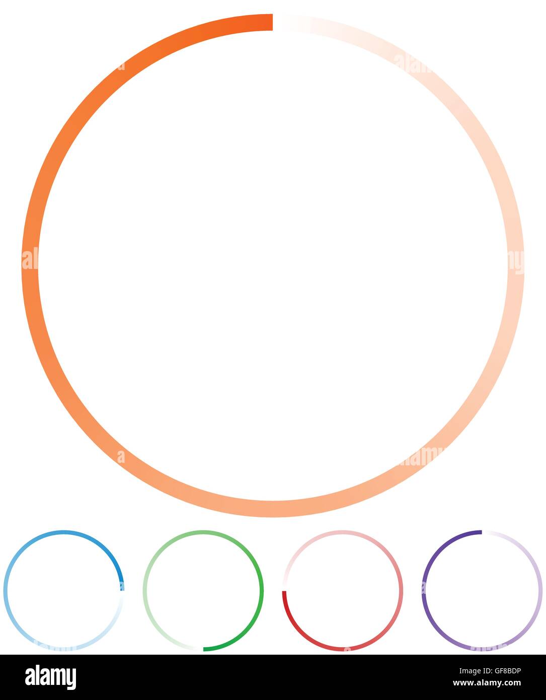 Circular preloaders, step, progress indicators set at 4 stages Stock ...