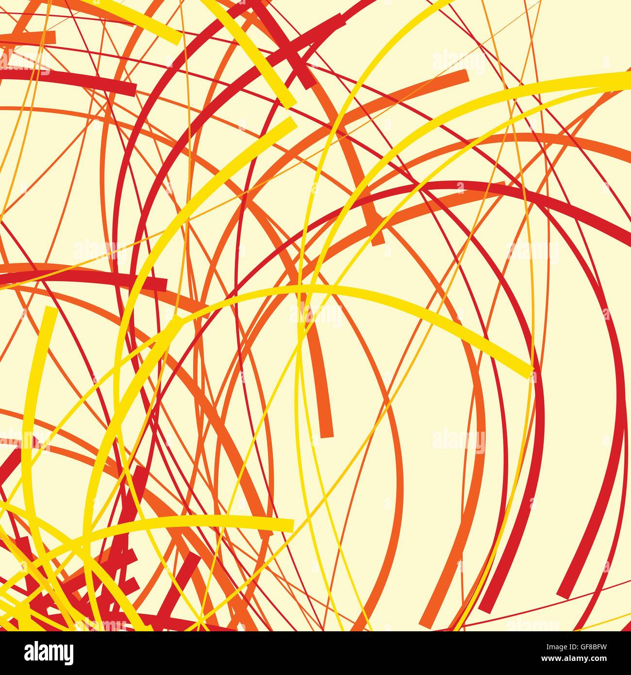 Artistic pattern with random, chaotic curved lines, distorted ...