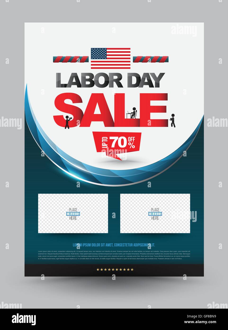 LABOR DAY SALE poster template. Vector illustration. Use for Labor day ...