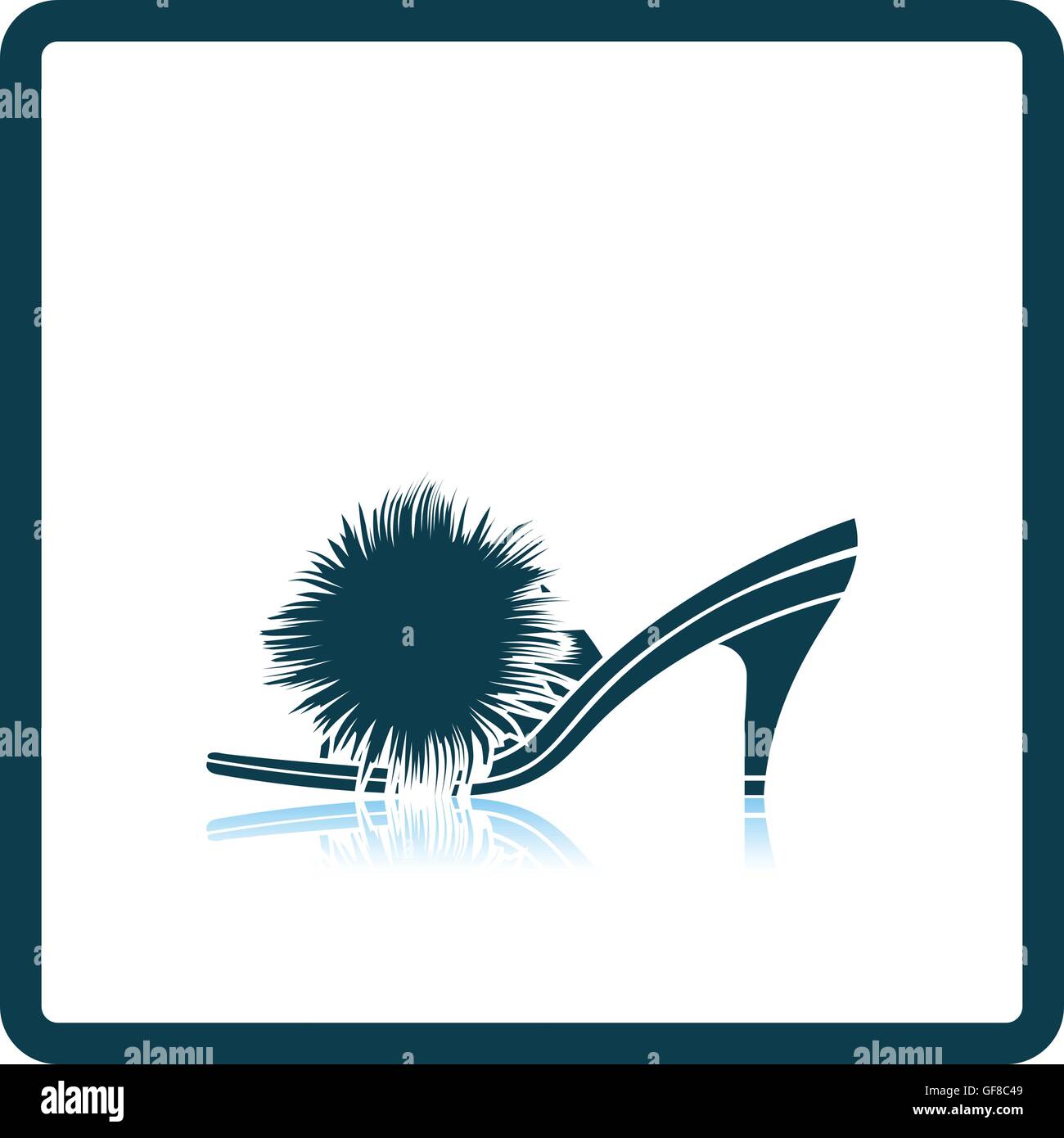 Woman pom-pom shoe icon. Shadow reflection design. Vector illustration ...