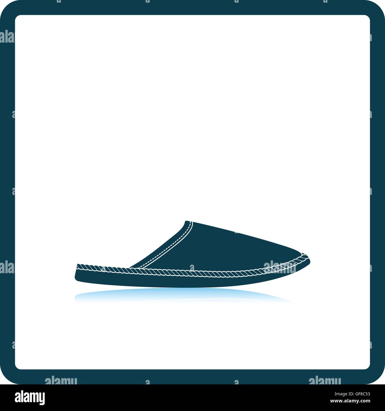 Man home slipper icon. Shadow reflection design. Vector illustration ...