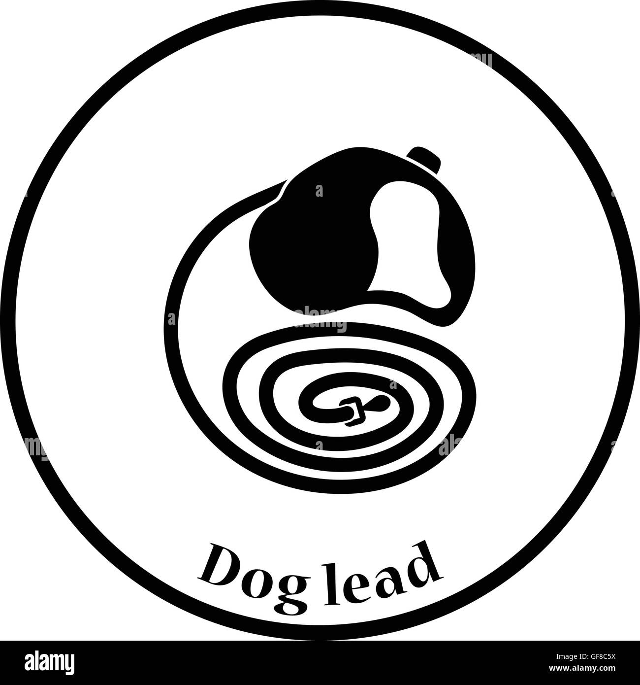 Dog holding lead white background Stock Vector Images - Alamy