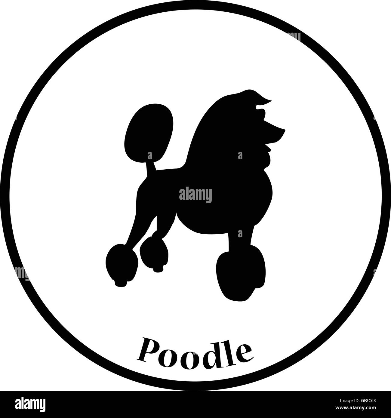 Poodle icon. Thin circle design. Vector illustration Stock Vector Image ...