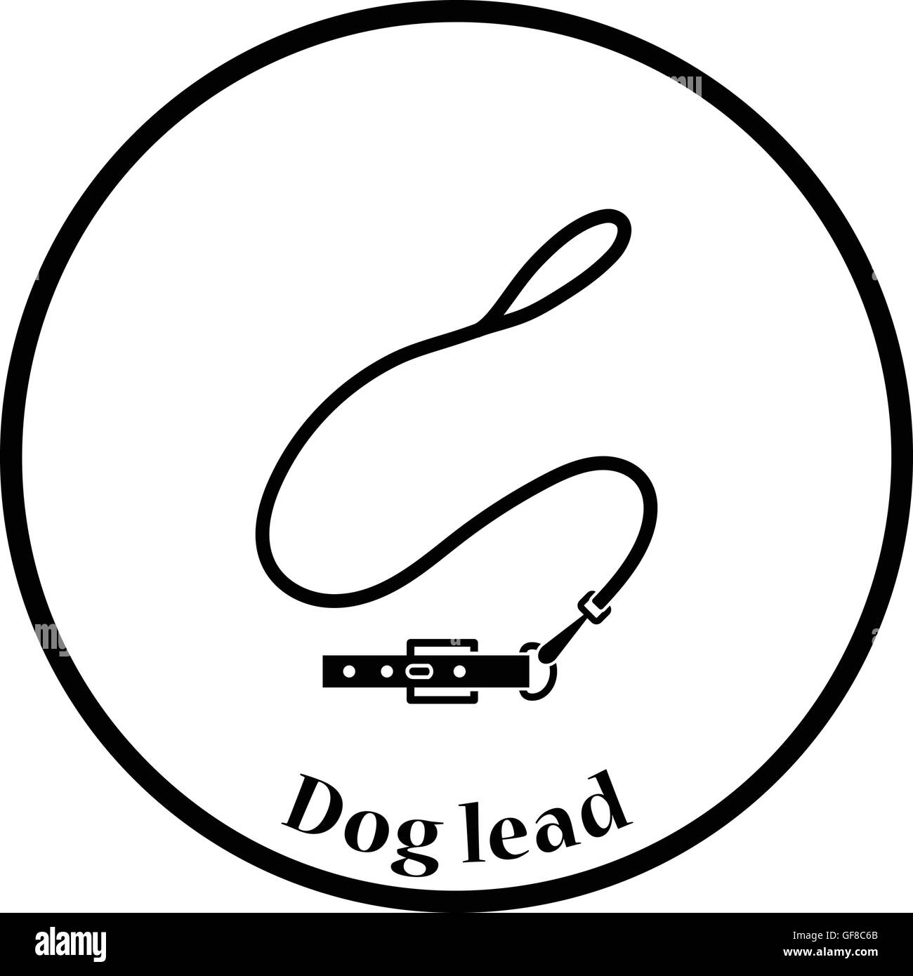 Dog lead icon. Thin circle design. Vector illustration Stock Vector ...