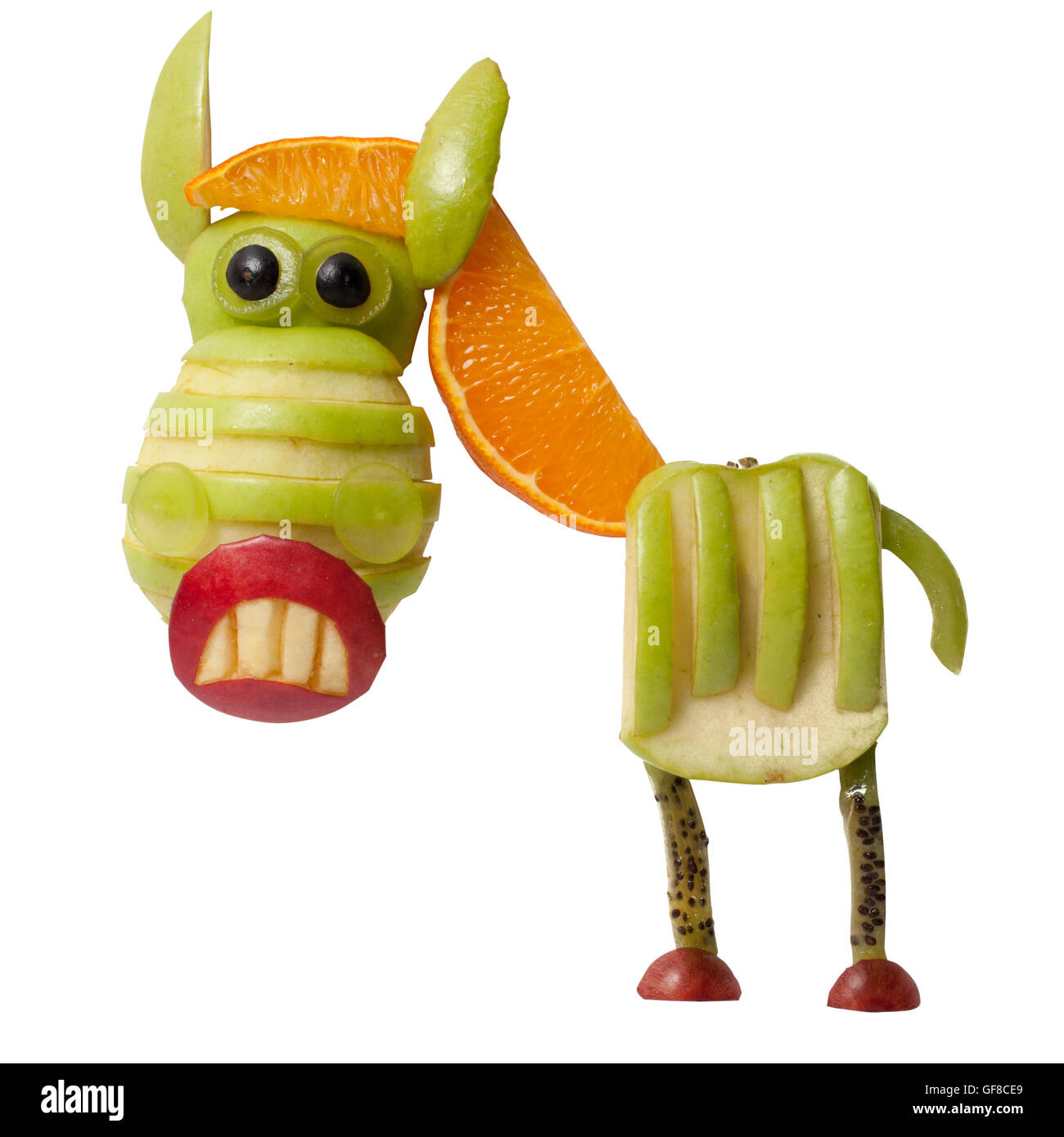 Funny zebra made of fruits on isolated background Stock Photo - Alamy