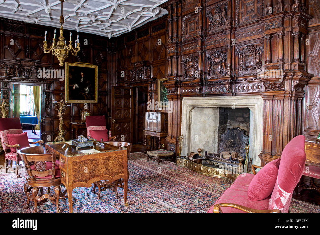 The interior of Levens Hall, South Lakeland, Cumbria, England UK Stock ...