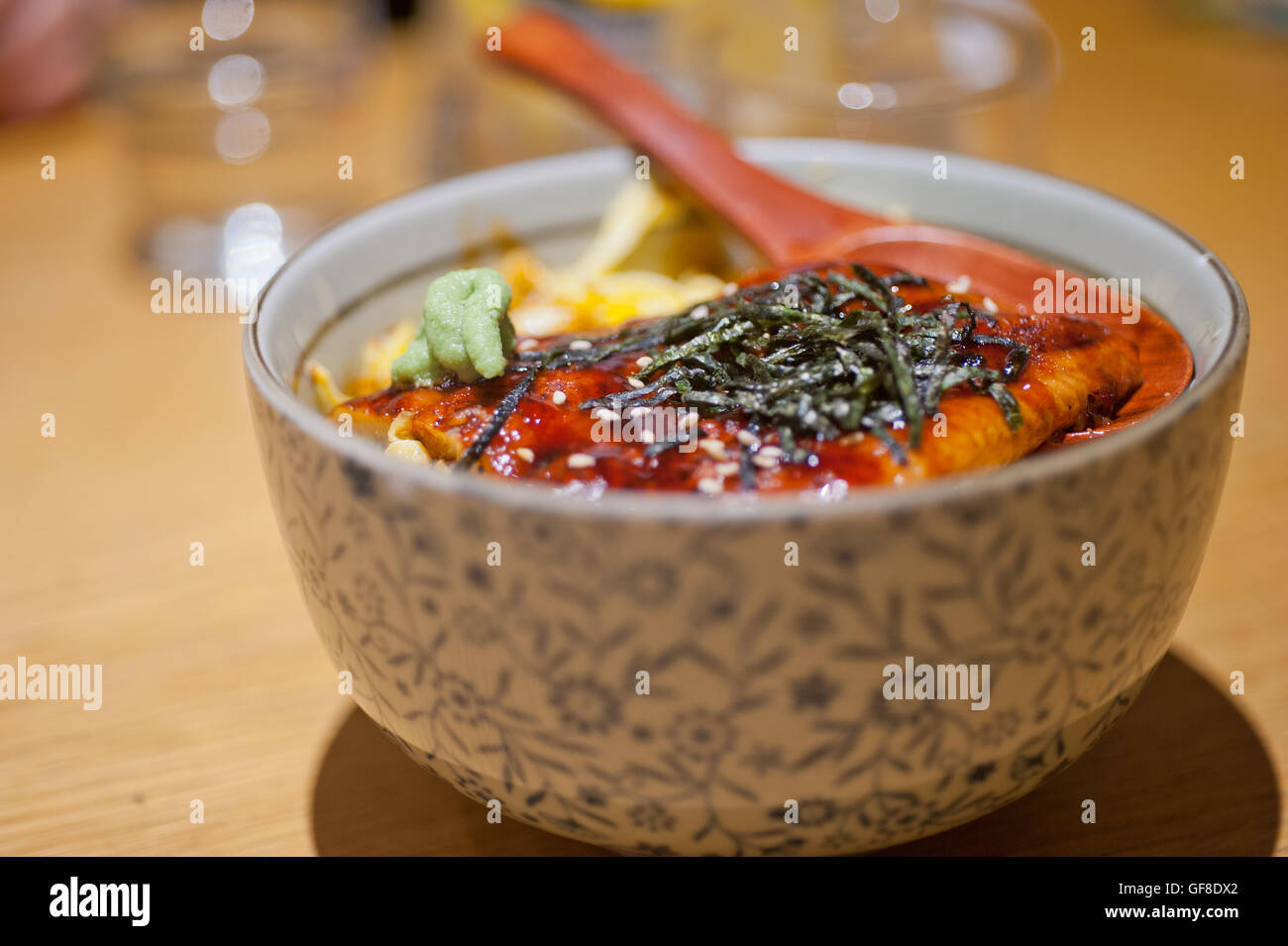 traditional Japanese ramen noodles with unagi eel on top Stock Photo ...