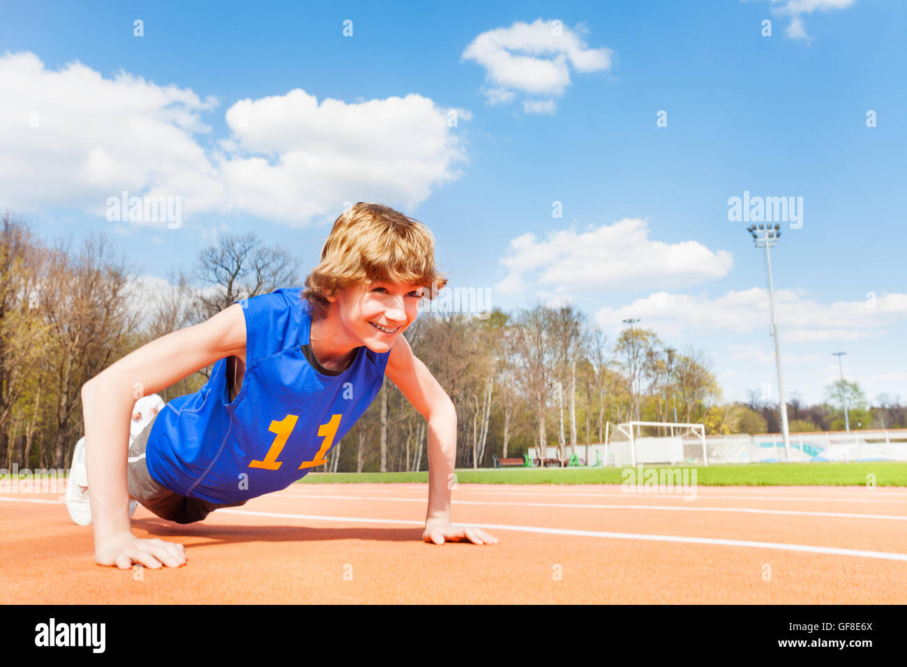 Teen Doing Pushups