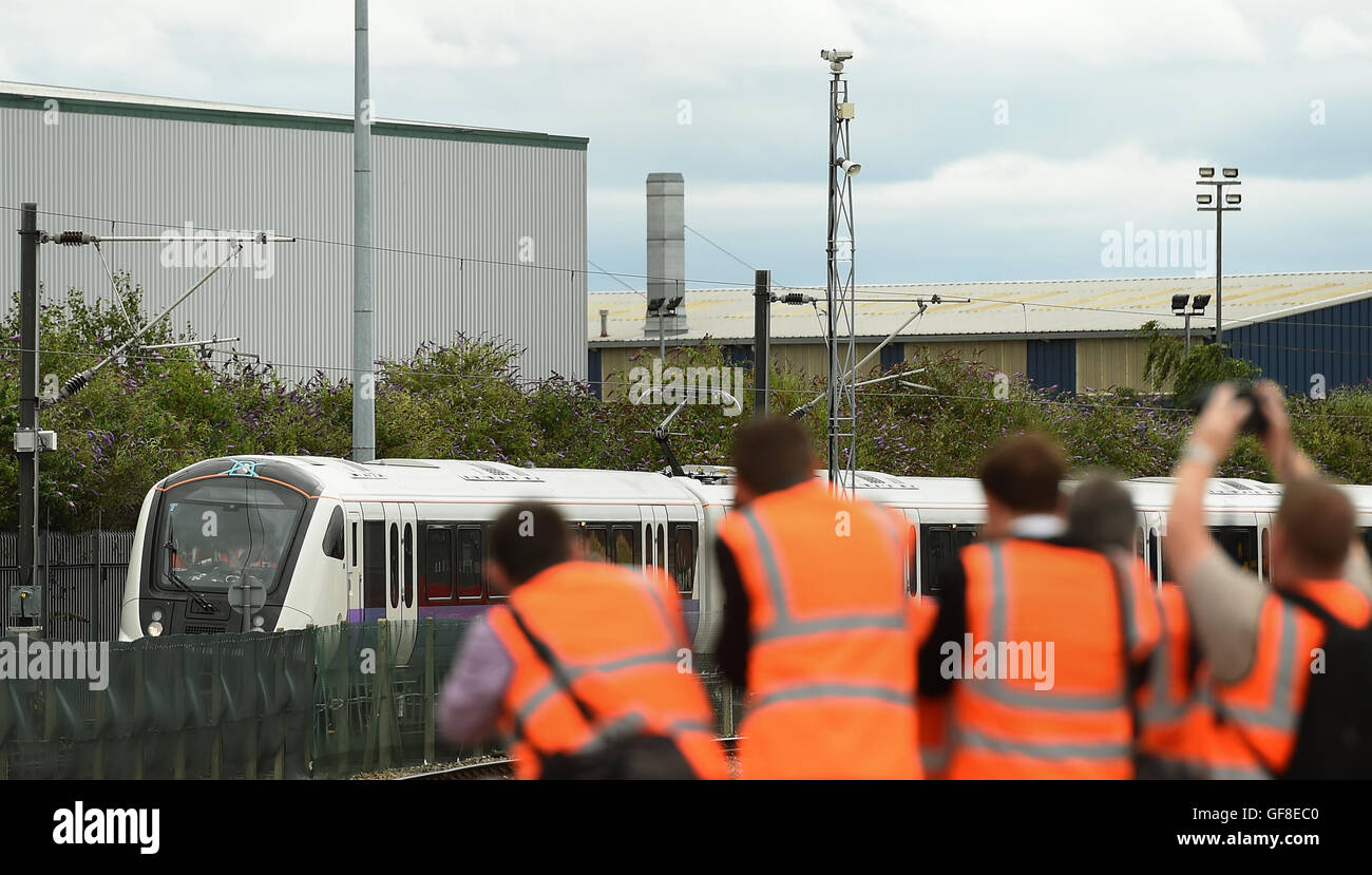 An Elizabeth Line test train is unveiled at Bombardier Transportation ...