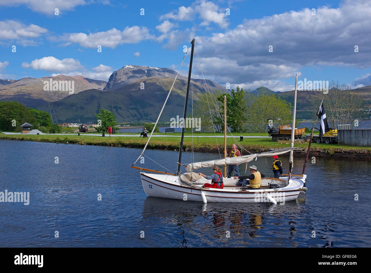 A local sailing club Regatta from Fort William entering the sea lock at ...