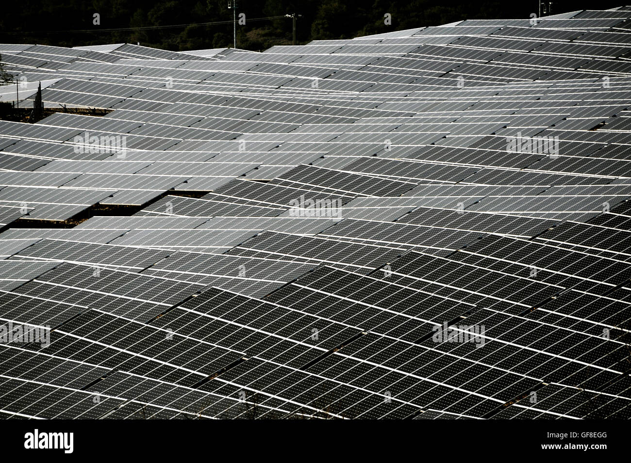 French photovoltaic solar plant in the Gard department in Ales Stock ...