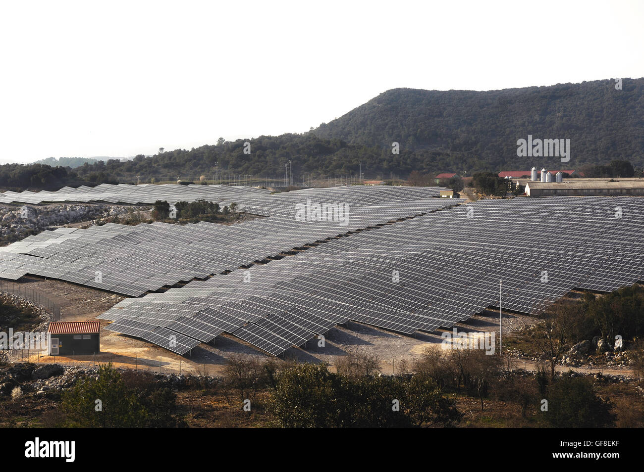 French photovoltaic solar plant in the Gard department in Ales Stock ...