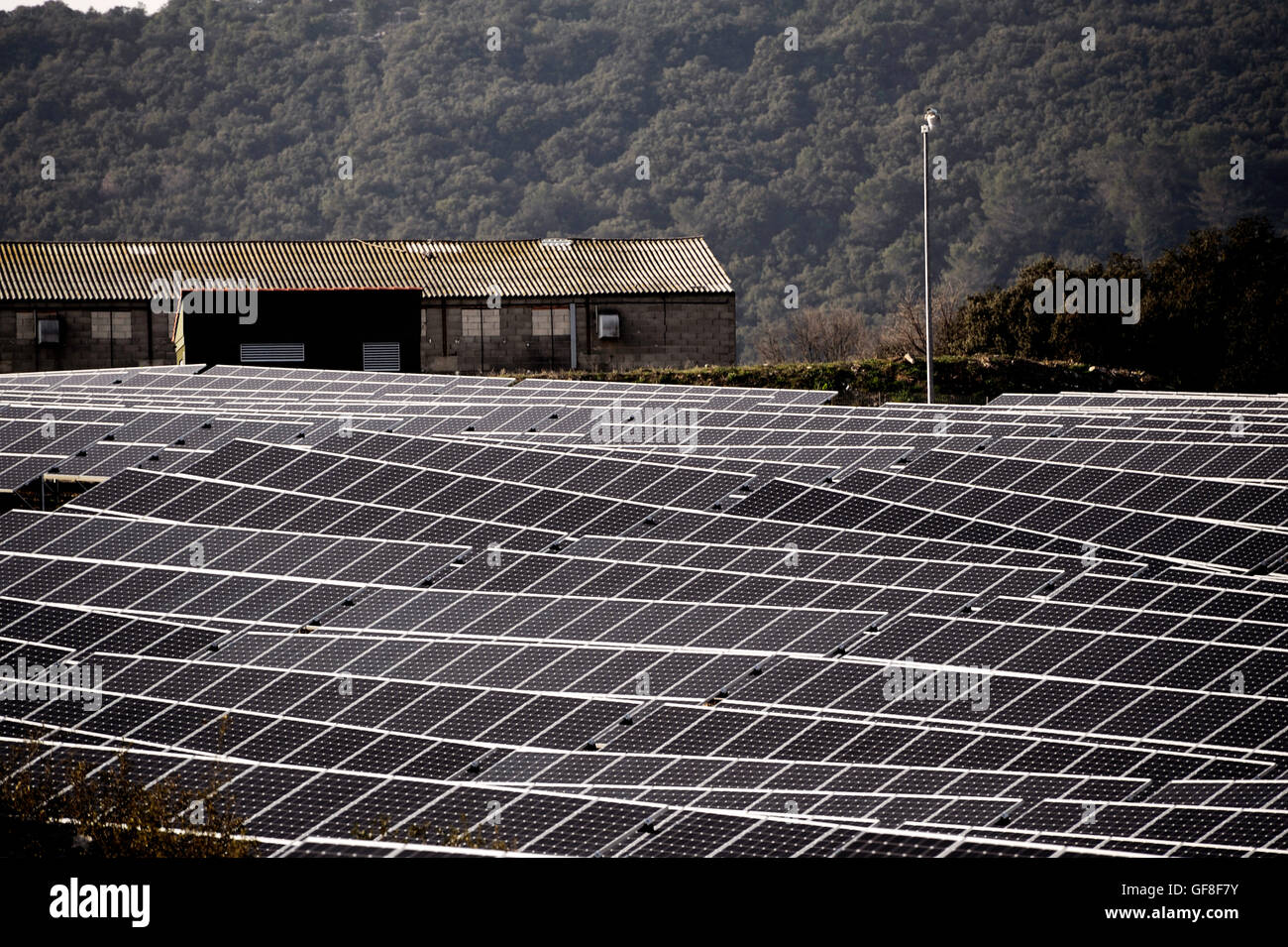 French photovoltaic solar plant in the Gard department in Ales Stock ...