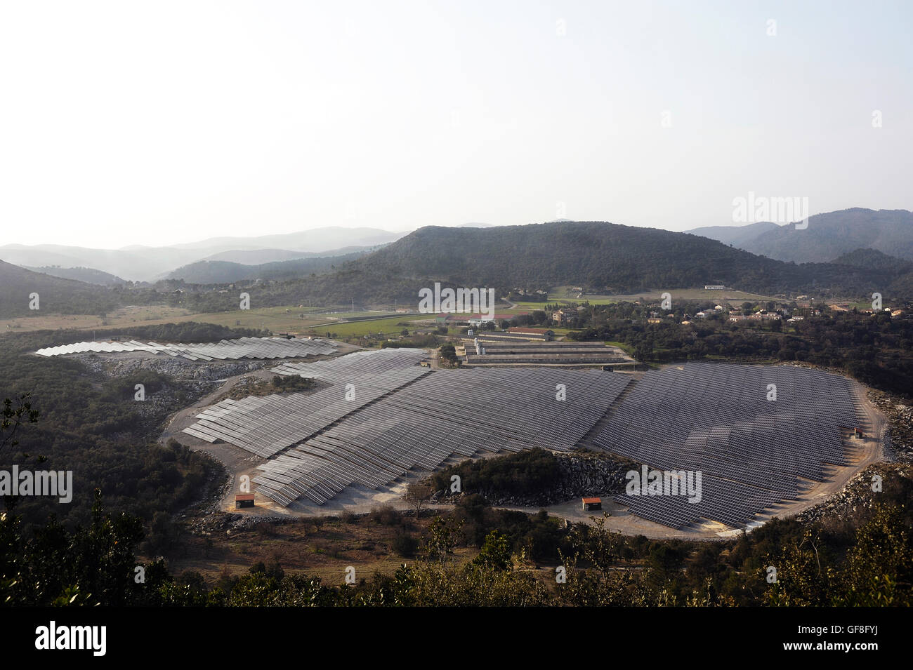French photovoltaic solar plant in the Gard department in Ales Stock ...