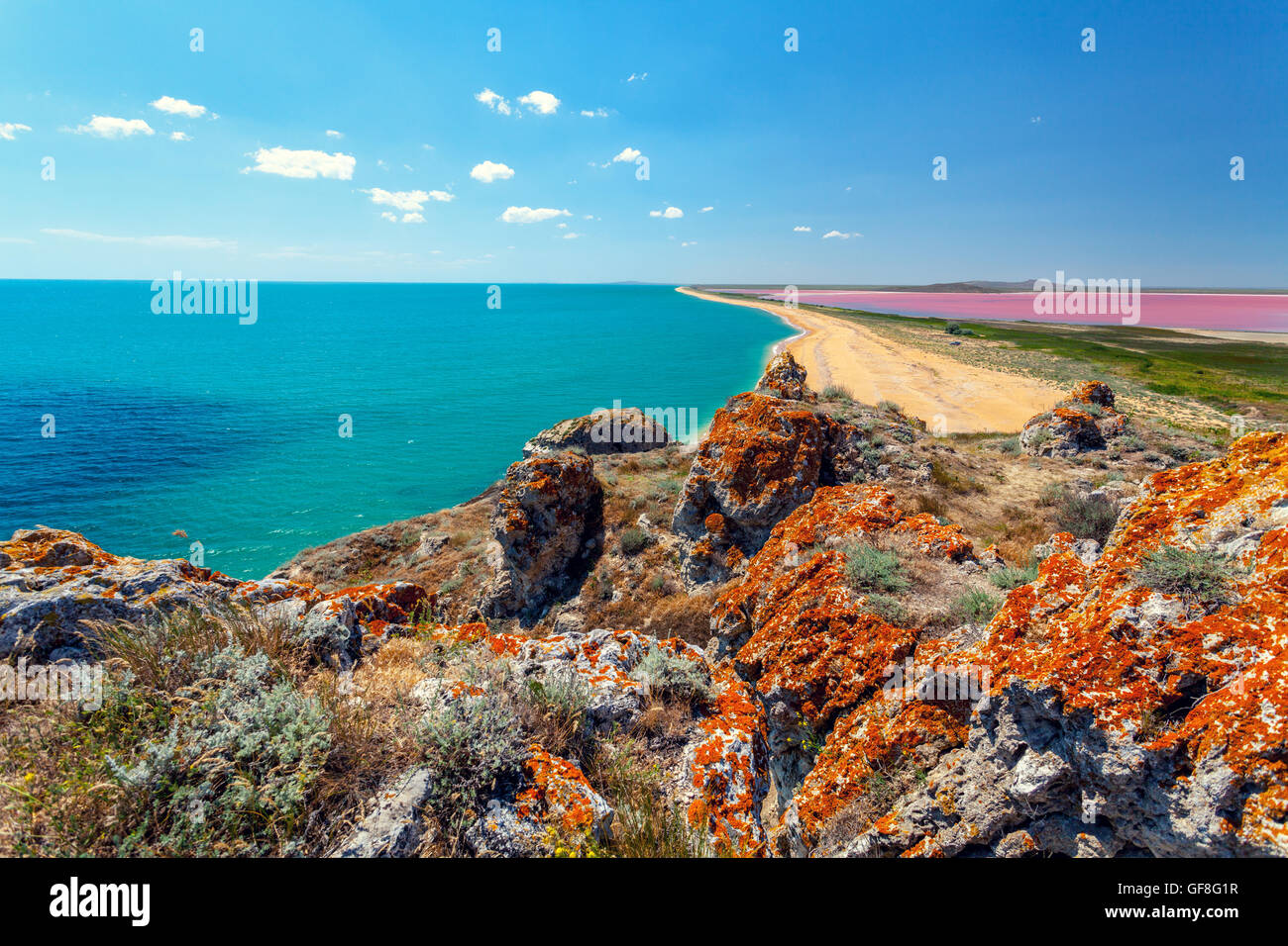 Australian landscape pink lake hi-res stock photography and images - Alamy
