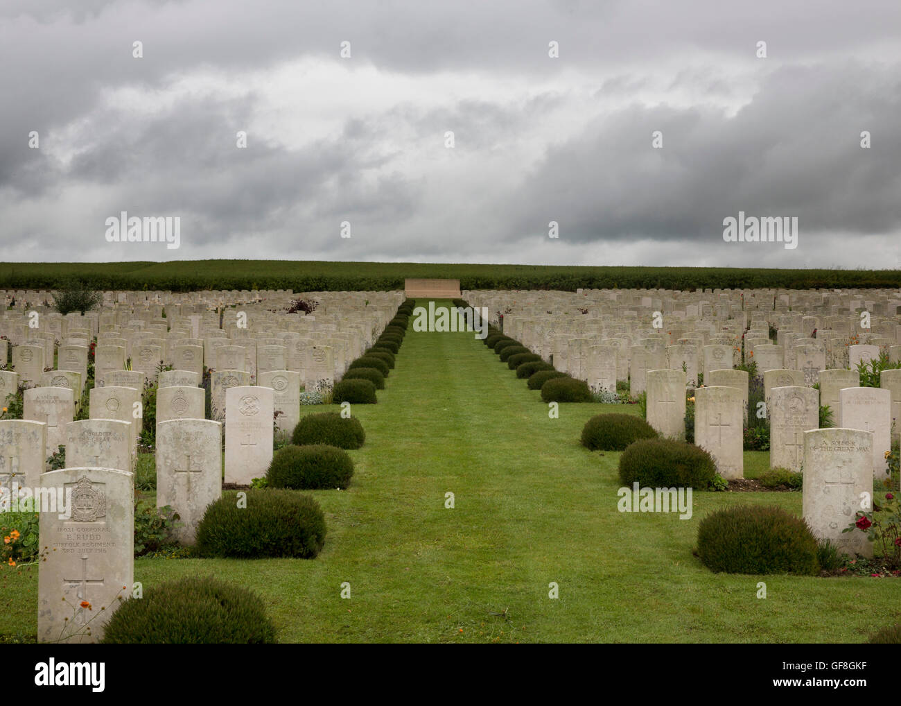Ovillers CWGC cemetery of the Great War on the Somme Stock Photo - Alamy