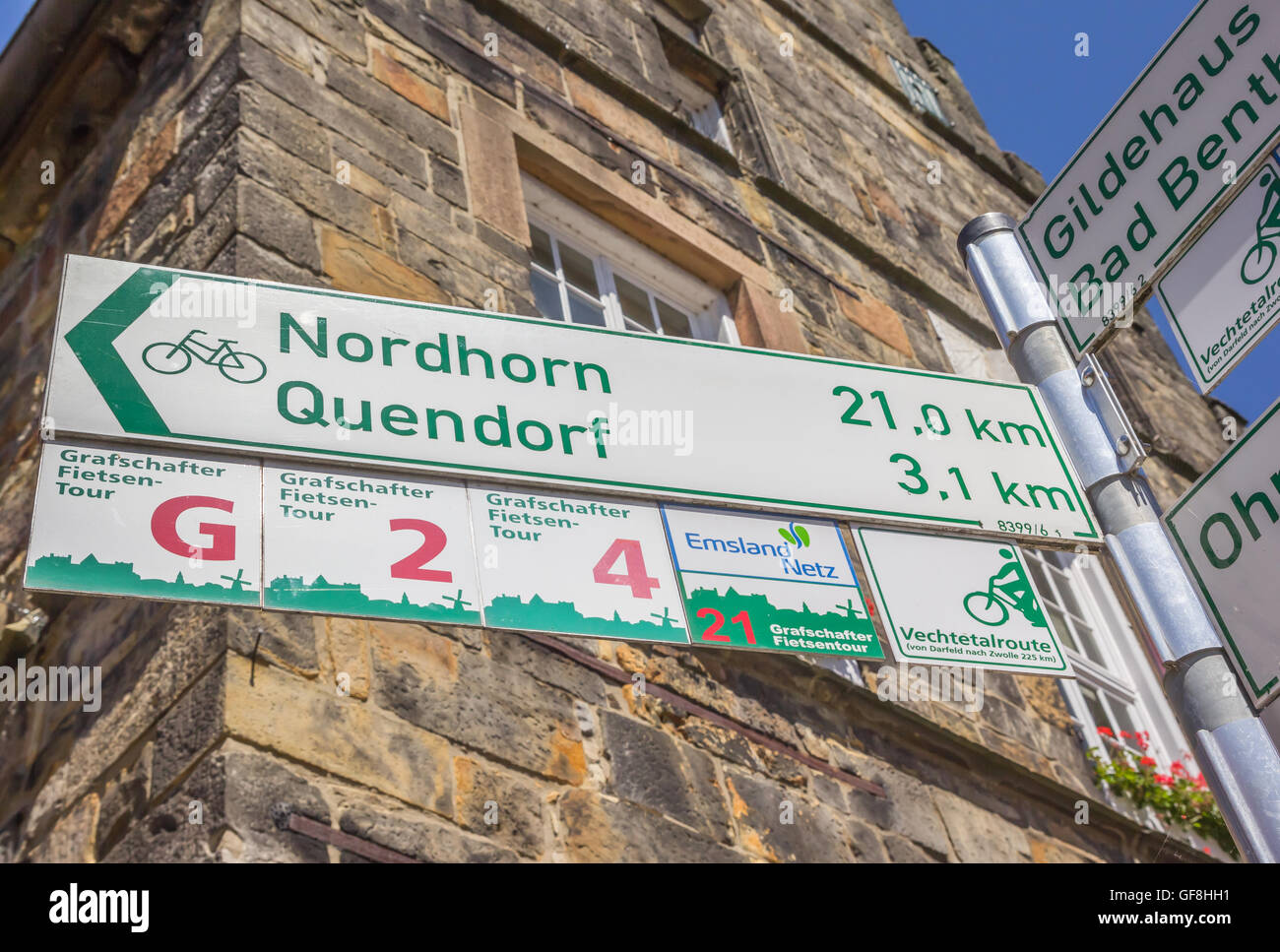 Traffic sign for cyclists in Schuttorf, Germany Stock Photo - Alamy