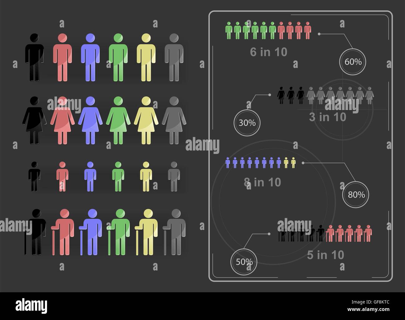 Figures of people for informative projects, presentations or reports ...