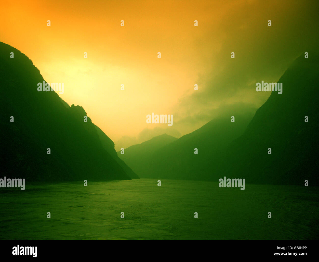 Wu Gorge, the second of the Three Gorges on the Yangtze River in China ...