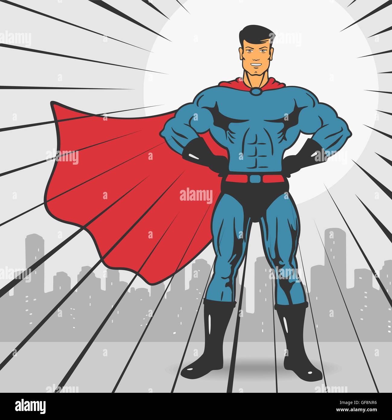 Super Action Hero Stand Vector Illustration Stock Vector Image & Art ...
